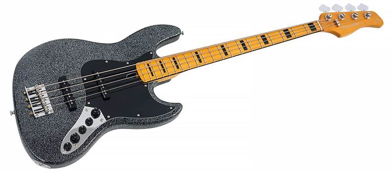 Sire V7+ A4/BKS alder 4-string active bass guitar black sparkle fra ...