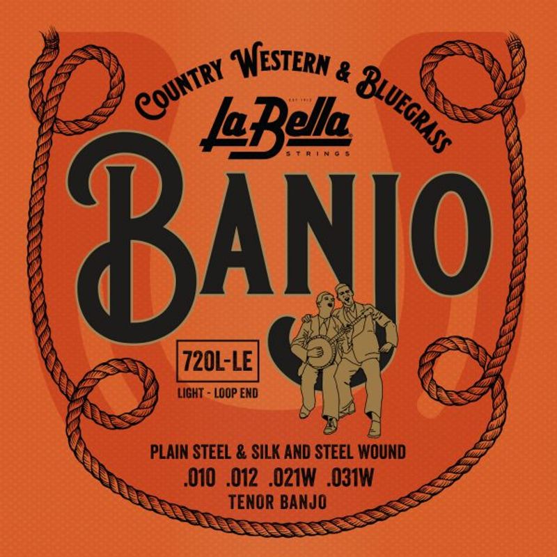 La Bella 720L-LE Tenor Banjo, Silk & Steel, Light, Loop-Ends fra La ...
